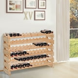 HOMCOM 72 Bottle Stackable Modular Wine Rack, 6-Tier Wooden Display ...