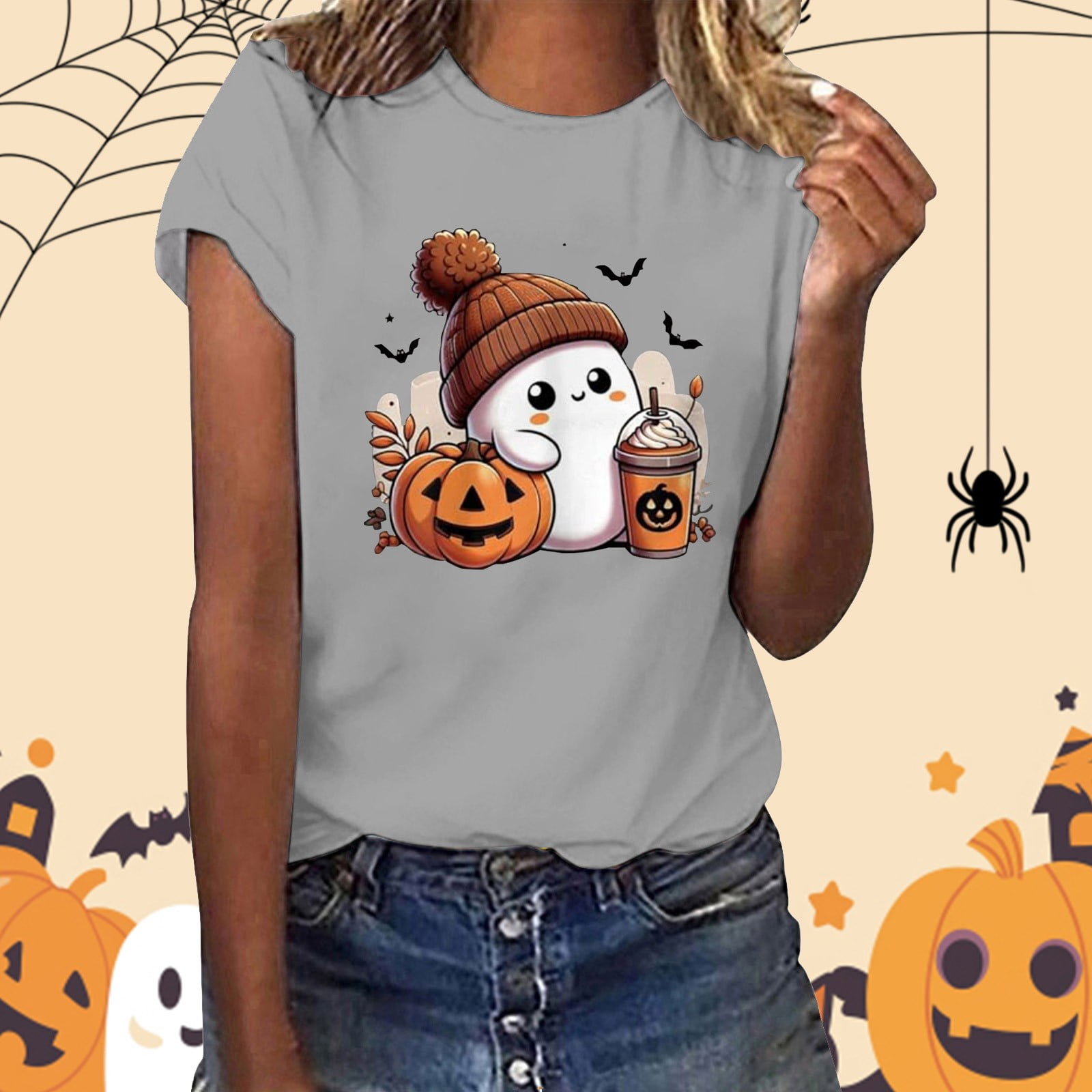 Click here for Ylhfashion Women Daily Halloween Casual Printed Sh... prices