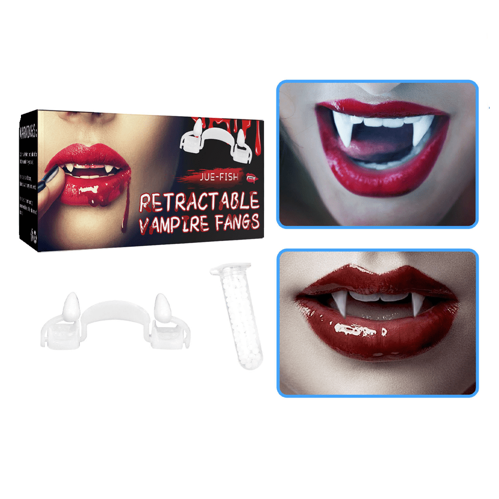 RV Colmillos de vampiro retráctiles cosplay dentaduras postizas ...