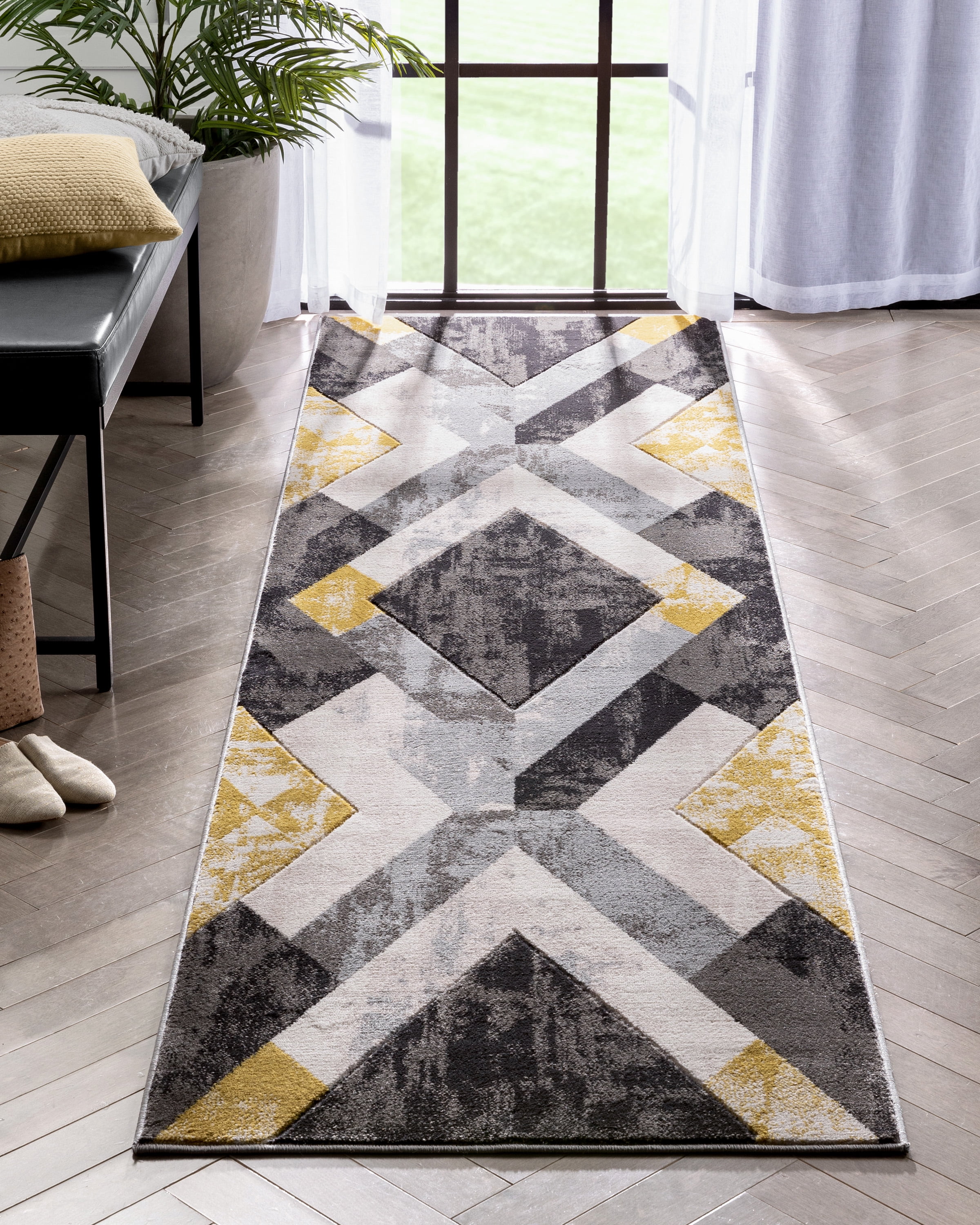 Well Woven Rheta Gold Modern Geometric Stripes & Angles Pattern Runner ...
