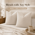 22x22 Inch Boucle Throw Pillow Covers Set of 2, Natural Beige Ivory ...
