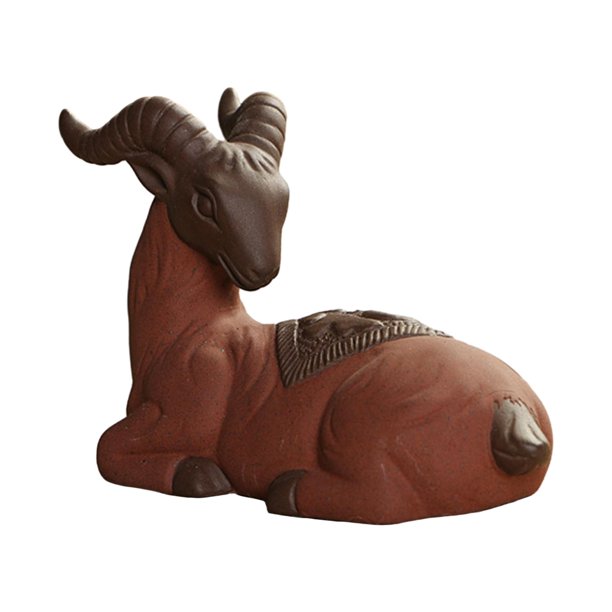 Clay Goat Mini Tea Pet Figurine Artistic DIY Terrarium Crafts for Tea ...