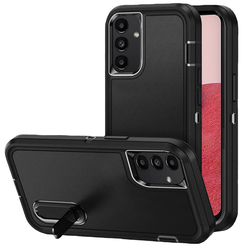 Military Grade TUFF Hybrid Armor Case with Kickstand for Samsung Galaxy A14 5G - Black - Walmart.com