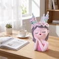 Resin Desktop Decorative Figurine Creative Girl Head Sculpture with ...
