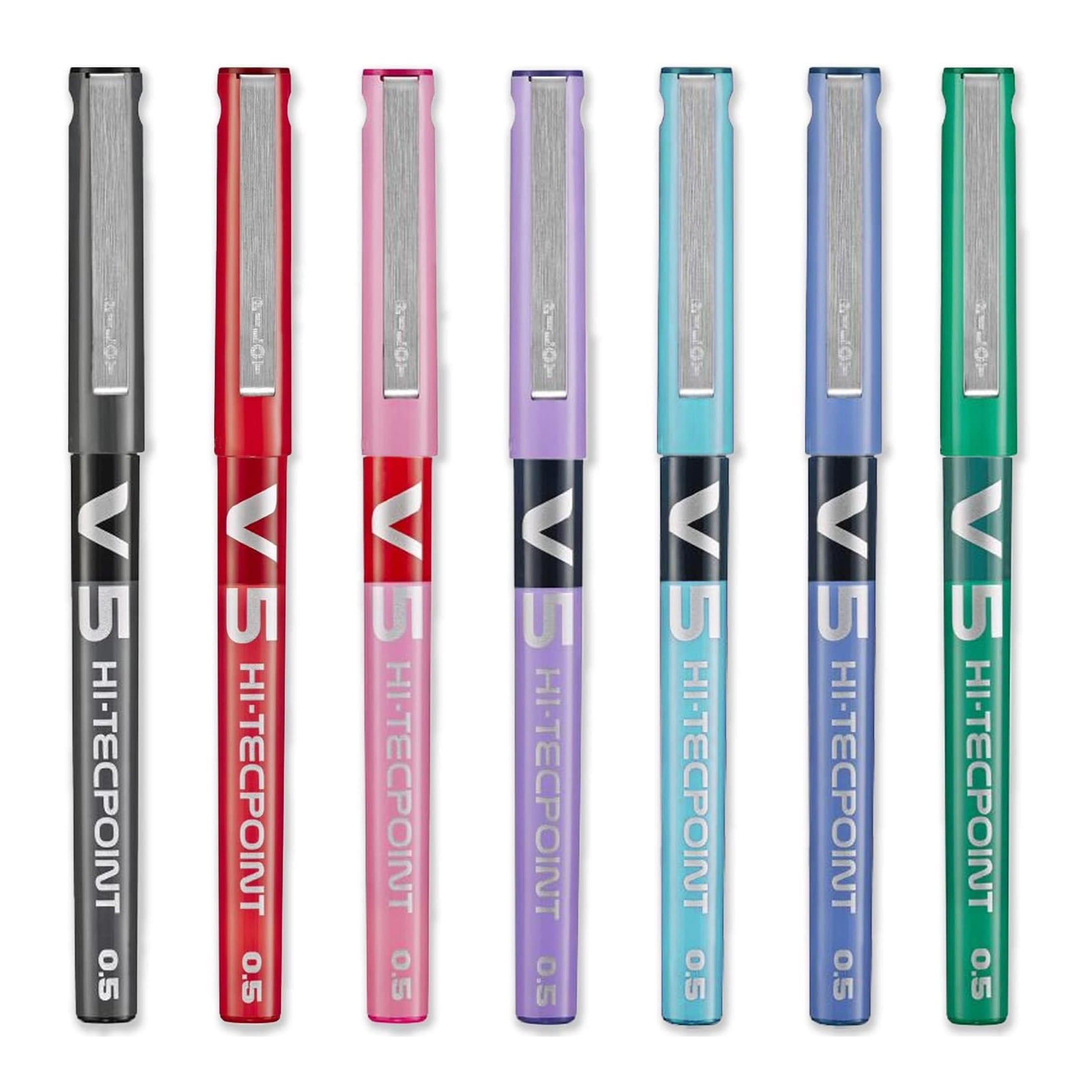 Pilot V5 Hi-Tecpoint Rollerball Pen - Fine 0.5mm Nib - 1 of Each Color ...