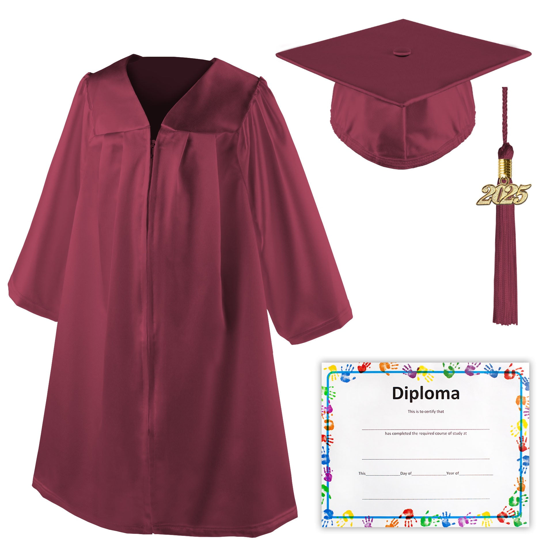 Maroon Graduation Cap And Dipolma