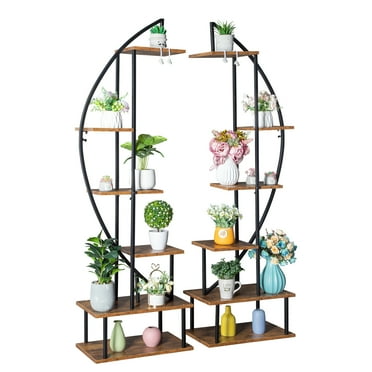 UBesGoo 5-Tiered Indoor Plant Stand, Half Circle Metal Flower Display ...