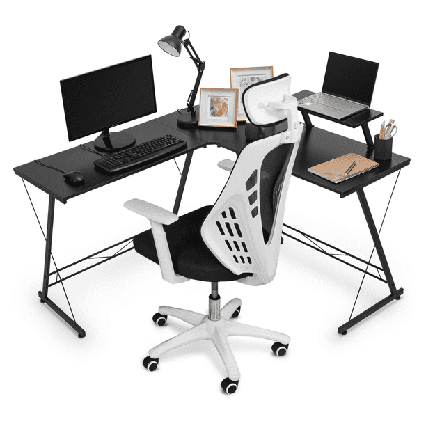 MoNiBloom Computer Desk & Chair Set, Ergonomic High Back Chair with ...