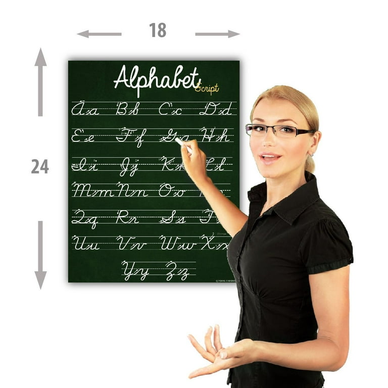 ABC Cursive Script Alphabet Poster STANDARD SIZE Chart, 53% OFF