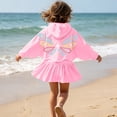 BFHHYA Girls Butterfly Swim Hoodies Terry Cover Up for Girls Long ...
