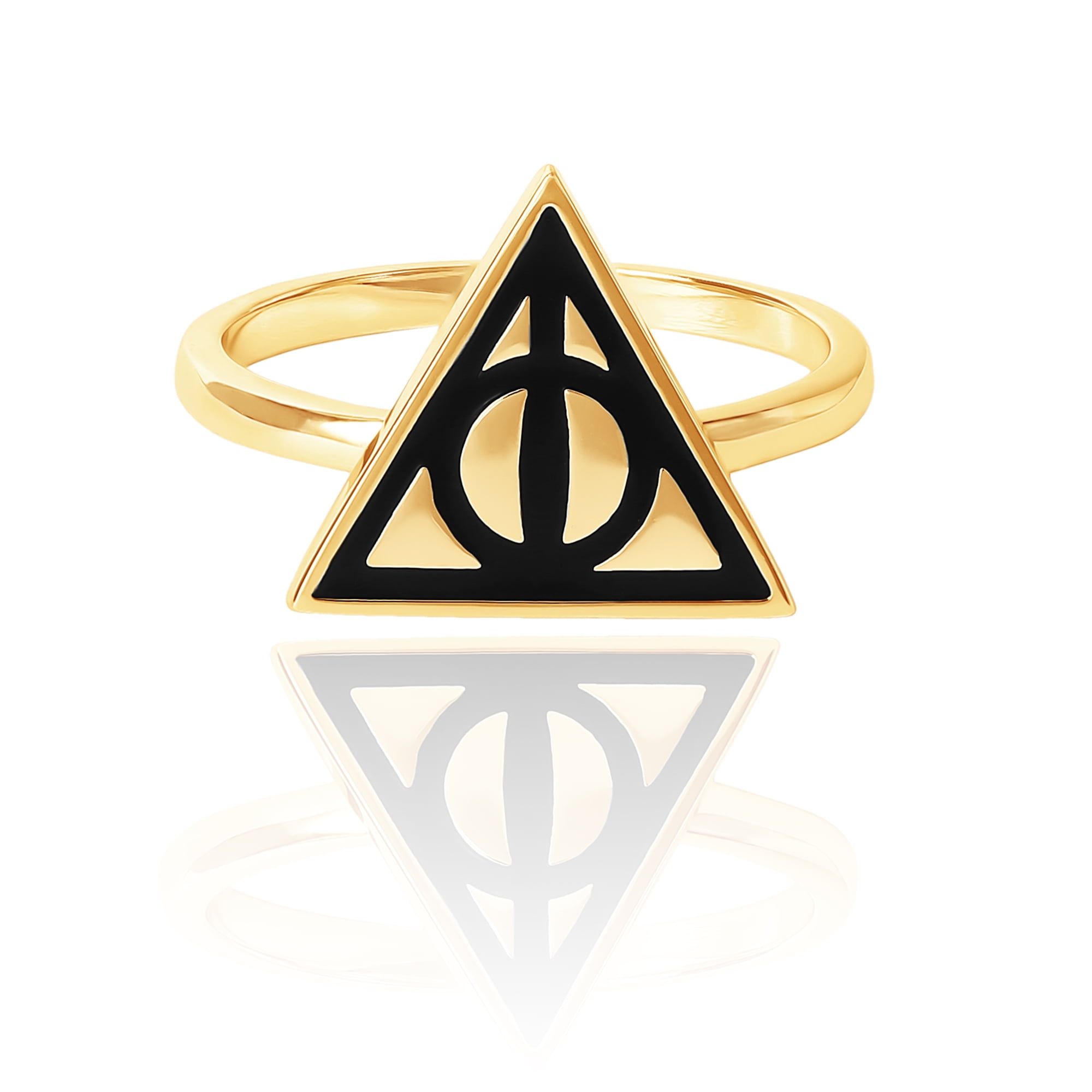 Harry Potter Women's Gold Plated Deathly Hallows Ring - Walmart.com