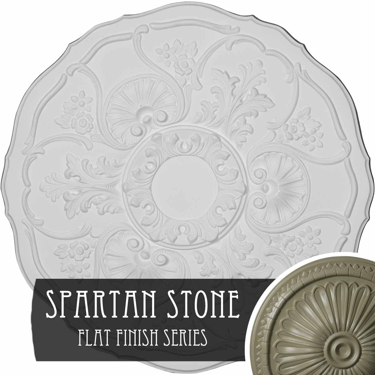 28 1/4"OD x 4"P Cornelia Ceiling Medallion, Hand-Painted Spartan Stone ...
