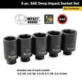 TITAN 5 pc. 1/2 in. Dr Deep Impact Socket Set - Walmart Business Supplies