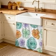 Abstraction Art Cabinet Curtains 35" W x 35" L, Watercolors Flowers ...