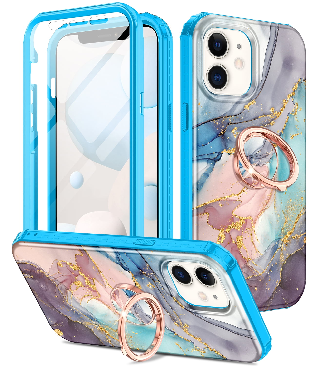 CASEFIV for iPhone 12/iPhone 12 Pro Case 6.1 Inch,Built-in Screen ...