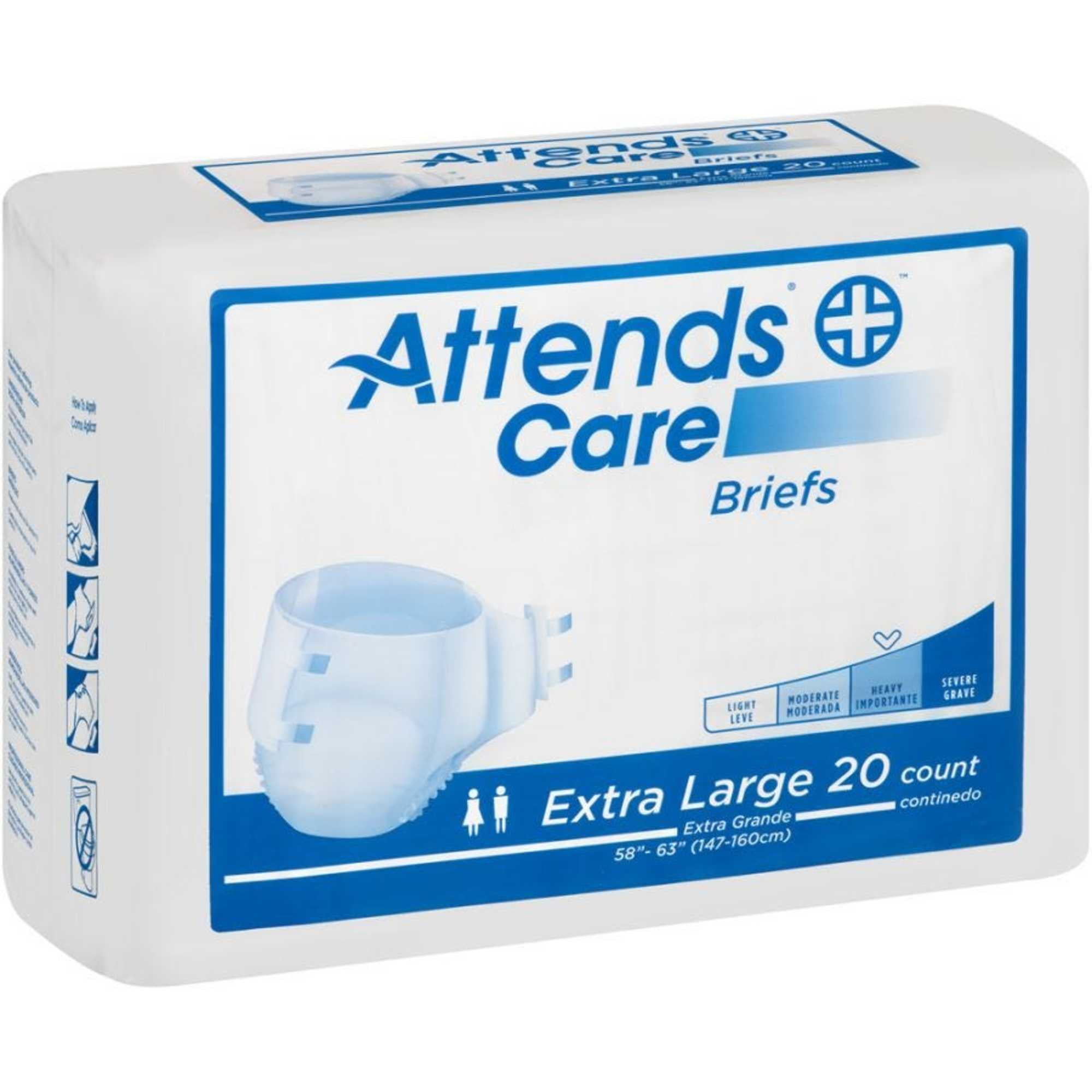 Attends Care BRHC40 Adult Incontinent Brief, Pack of 20 - Walmart.com