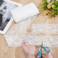 15 Yards/13.7m White Nylon Stretchy Lace Ribbon 3-1/4 inch Wide Floral ...