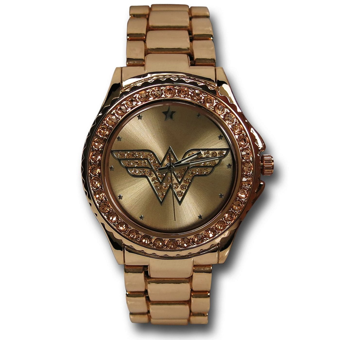 Wonder Woman - Wonder Woman Symbol Rose Gold Watch with Metal Band ...