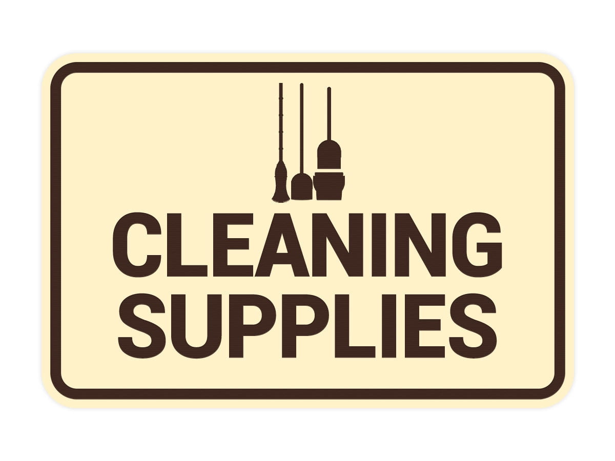 Signs ByLITA Classic Framed Cleaning Supplies Sign (Ivory/Dark Brown ...