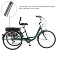 "JSTUOKE 24"" 7-Speed Three-Wheeler Adult Tricycle with Adjustable Seat ...
