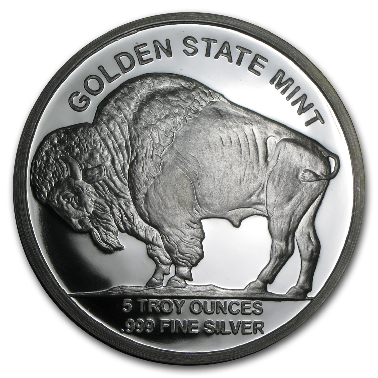 Golden State Mint - 5 oz Silver Round - Buffalo - Walmart.com