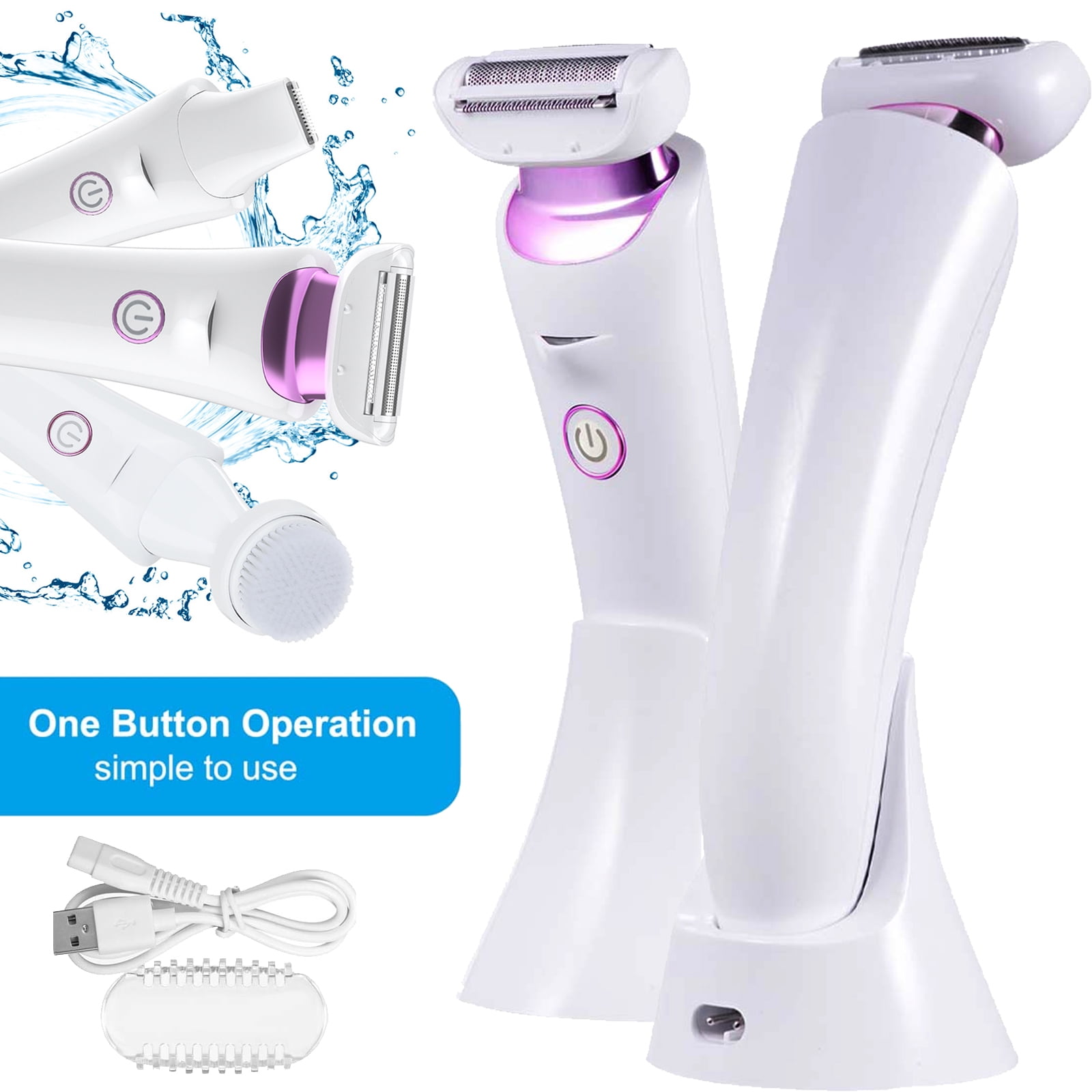 Duomishu Electric Shaver Epilator Cordless Women Lady Razor Female ...