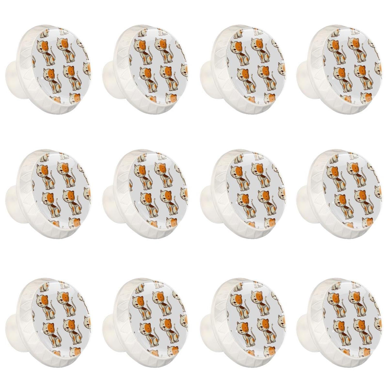 12 Pcs Seamless Cute Cat Knobs for Kitchen Cabinet Cupboard Dresser Bookcase Drawer Pulls ...