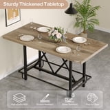 Tribesigns Dining Table for 6 People, Industrial Rectangular Kitchen ...
