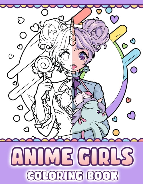 Anime Girls Coloring Book : Pop Manga Coloring Pages (Paperback ...