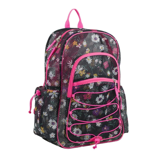 Eastsport Unisex Large Mesh Backpack with Bungee, Ditsy Floral Bird ...