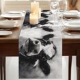 Black Grey Cow Prints Burlap Cotton Table Runner 14x72 Inches Long ...