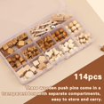 114 Pcs Wood Push Pins, 7 Types Decorative Thumb Tacks for Bulletin ...