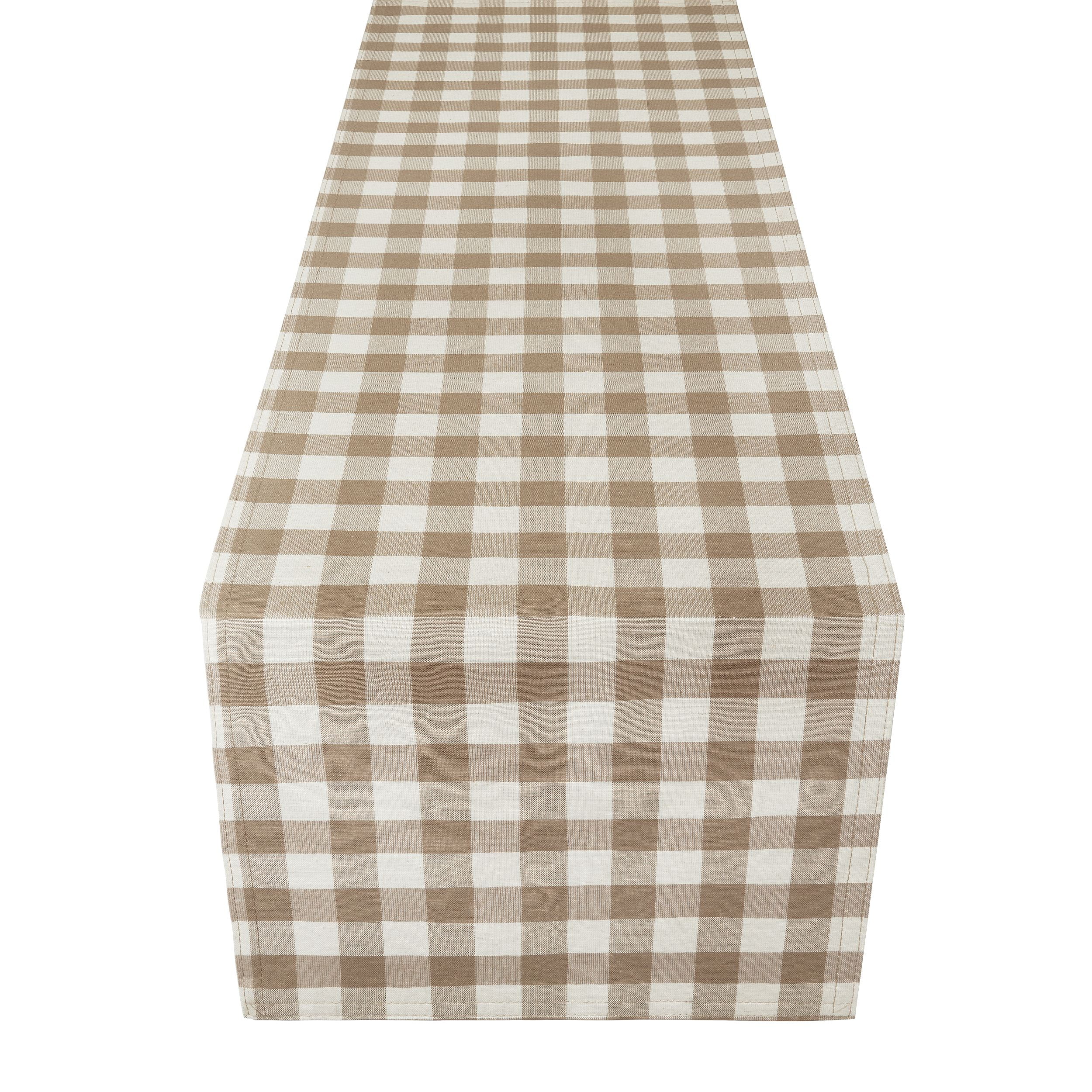 Buffalo Check Table Runner - Taupe - 13 in x 72 in - Walmart.com