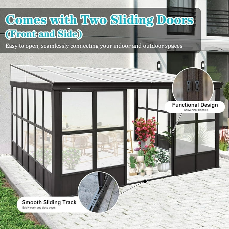Sun Porches With Sliding Doors Domi 12x14FT Sunroom, All Season