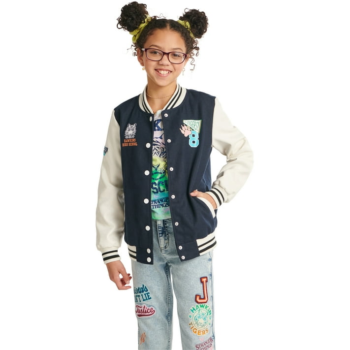 Justice Girls x Stranger Things Varsity Jacket, Sizes XS-XLP - Walmart.com