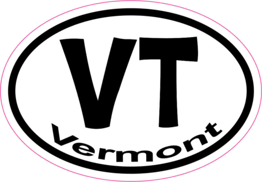 3in x 2in Oval VT Vermont Sticker Vinyl Car Window State Bumper ...