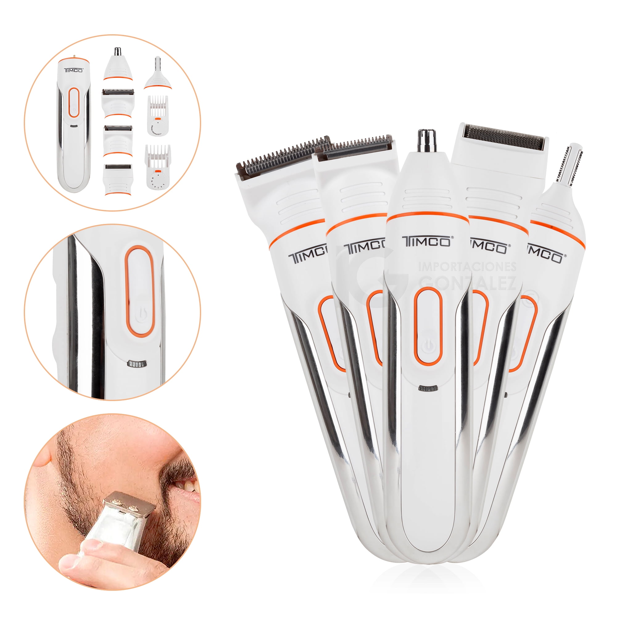 Rasuradora Eléctrica Recargable Trimmer Contra Agua Timco® Blanco Timco ...