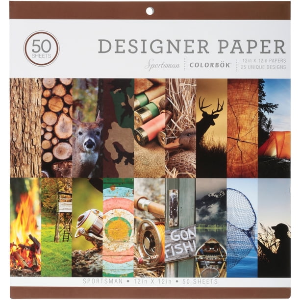 Colorbok 12" Sportsman Designer Paper, 50 Count - Walmart.com