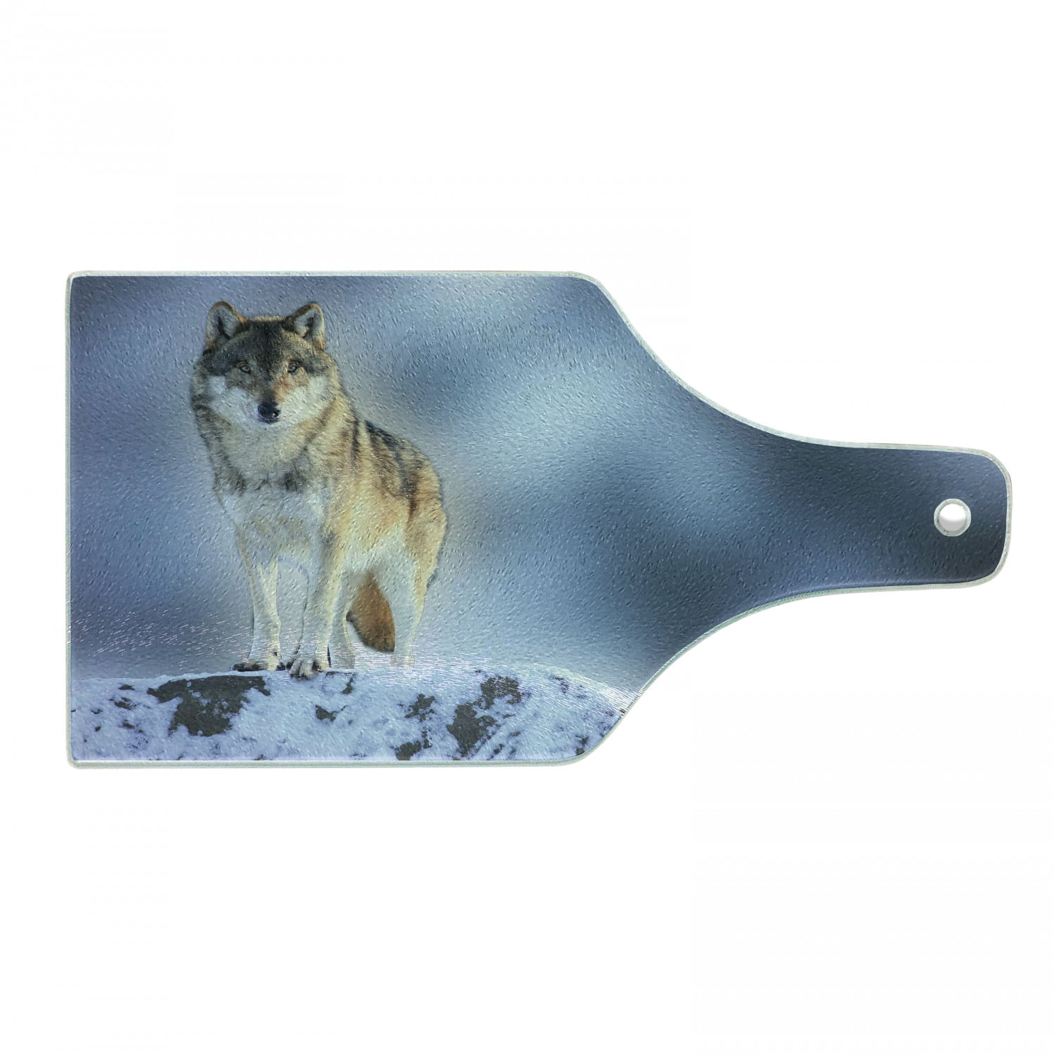 Wolf Cutting Board, Carnivore Animal in Snow Mountains Blurred ...