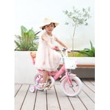 Glerc Kids Girls Bike 14 Inch for Ages 3-5 Pink White Adjustable Safety ...