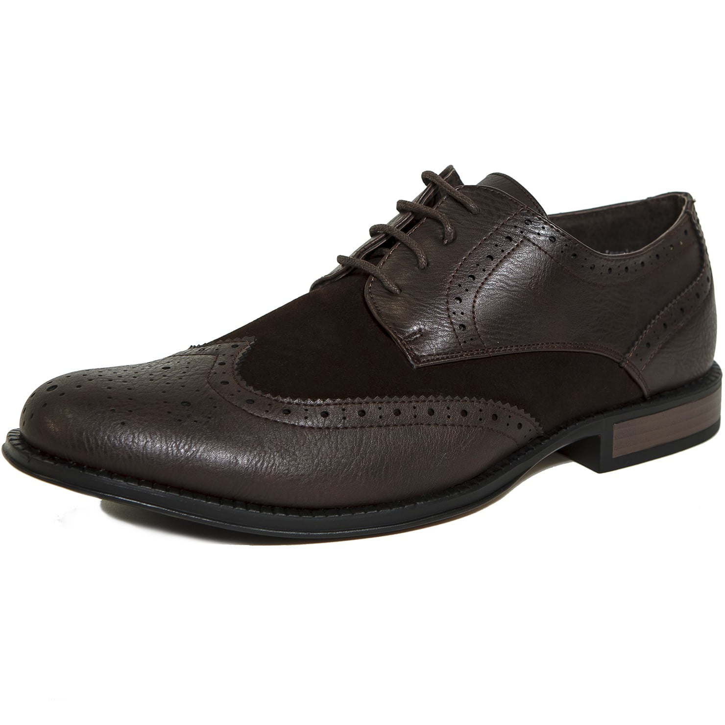 Alpine Swiss Zurich Mens Wing Tip Dress Shoes Two Tone Brogue Lace Up ...