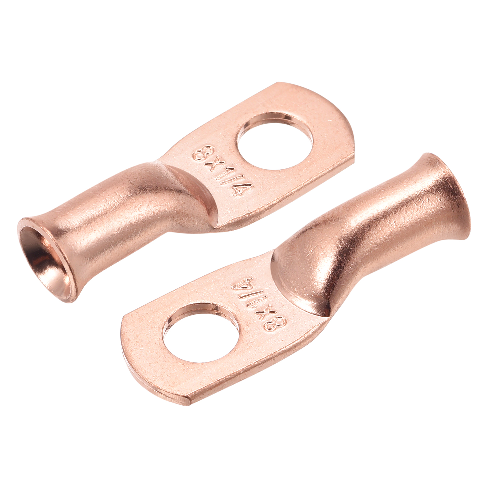 Uxcell Battery Cable Ends 0.27 Inch 8 AWG Ring Terminals Bare Copper ...