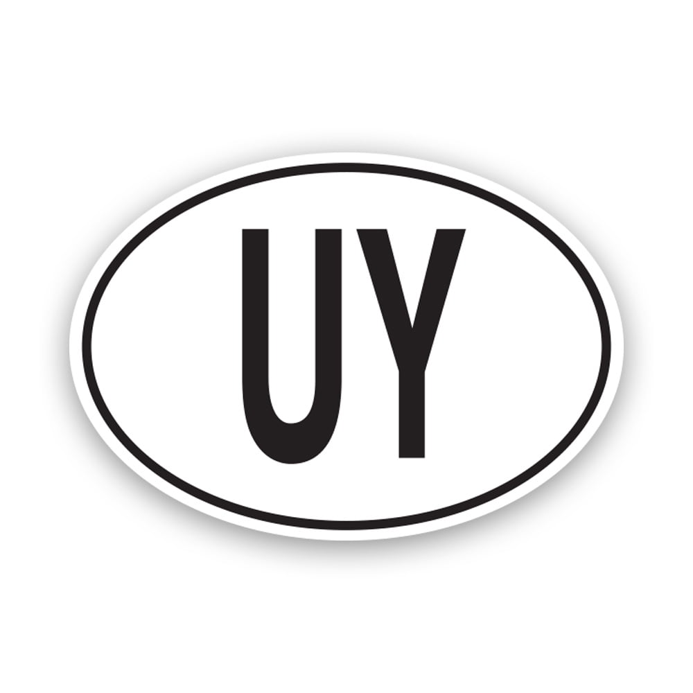 UY Uruguay Country Code Oval Sticker Decal - Self Adhesive Vinyl ...