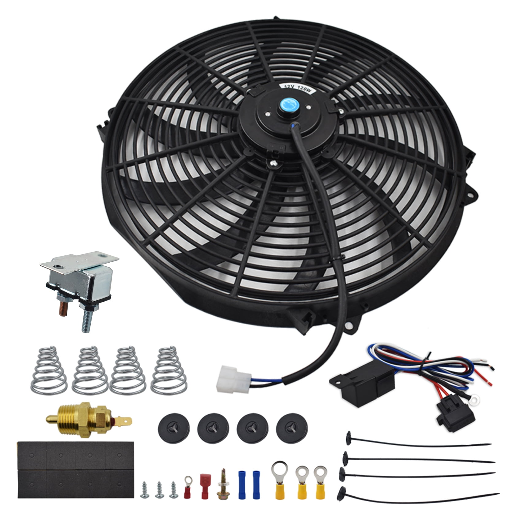munirater 16 Inch Electric Radiator Fan High 3000+cfm Thermostat Wiring ...