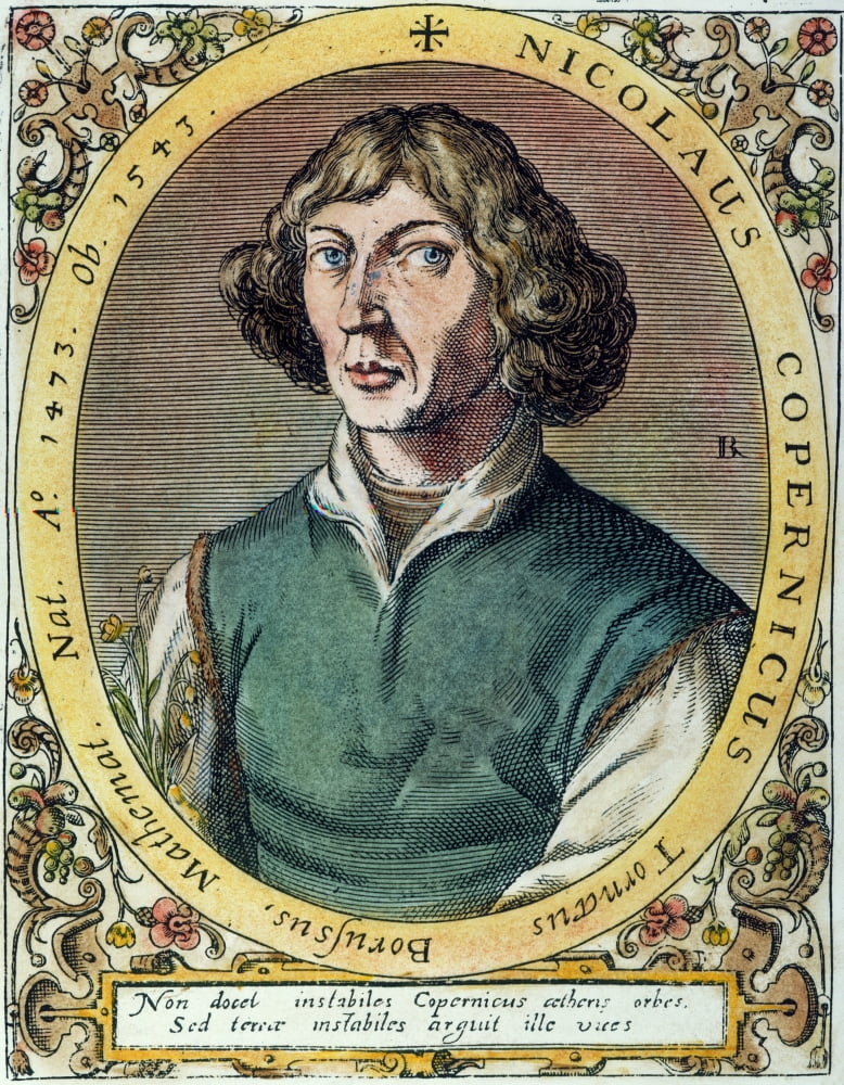 Nicolaus Copernicus N(1473-1543) Polish Astronomer Color Line Engraving ...