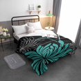 Bohemian Teal Floral Quilted Comforters Cooling Blanket Queen Size ...