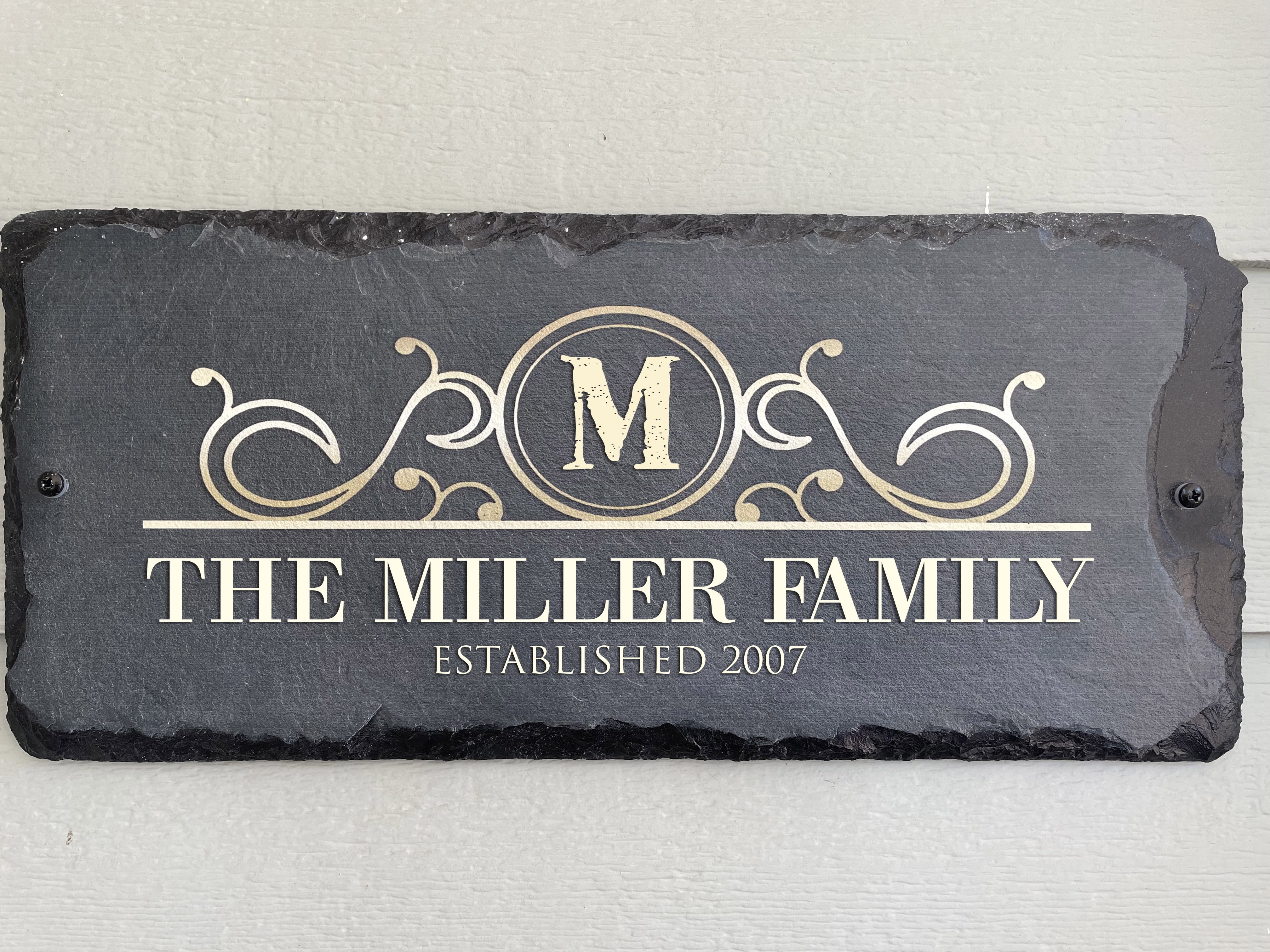 Beautifully Handcrafted and Customizable Slate Home Address Plaque (12 ...