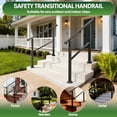 4-Step Outdoor Stair Handrail Kit, Alloy Adjustable Height with Coated ...