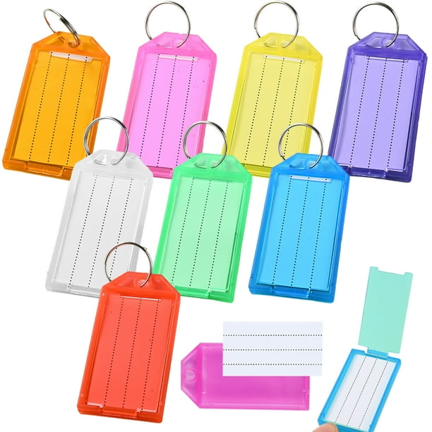 Paquete de 8 llaveros en los que se puede escribir, llaveros de ...