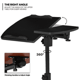 MoNiBloom Adjustable Mobile Computer Desk, Sit-Stand Table with Wheels ...